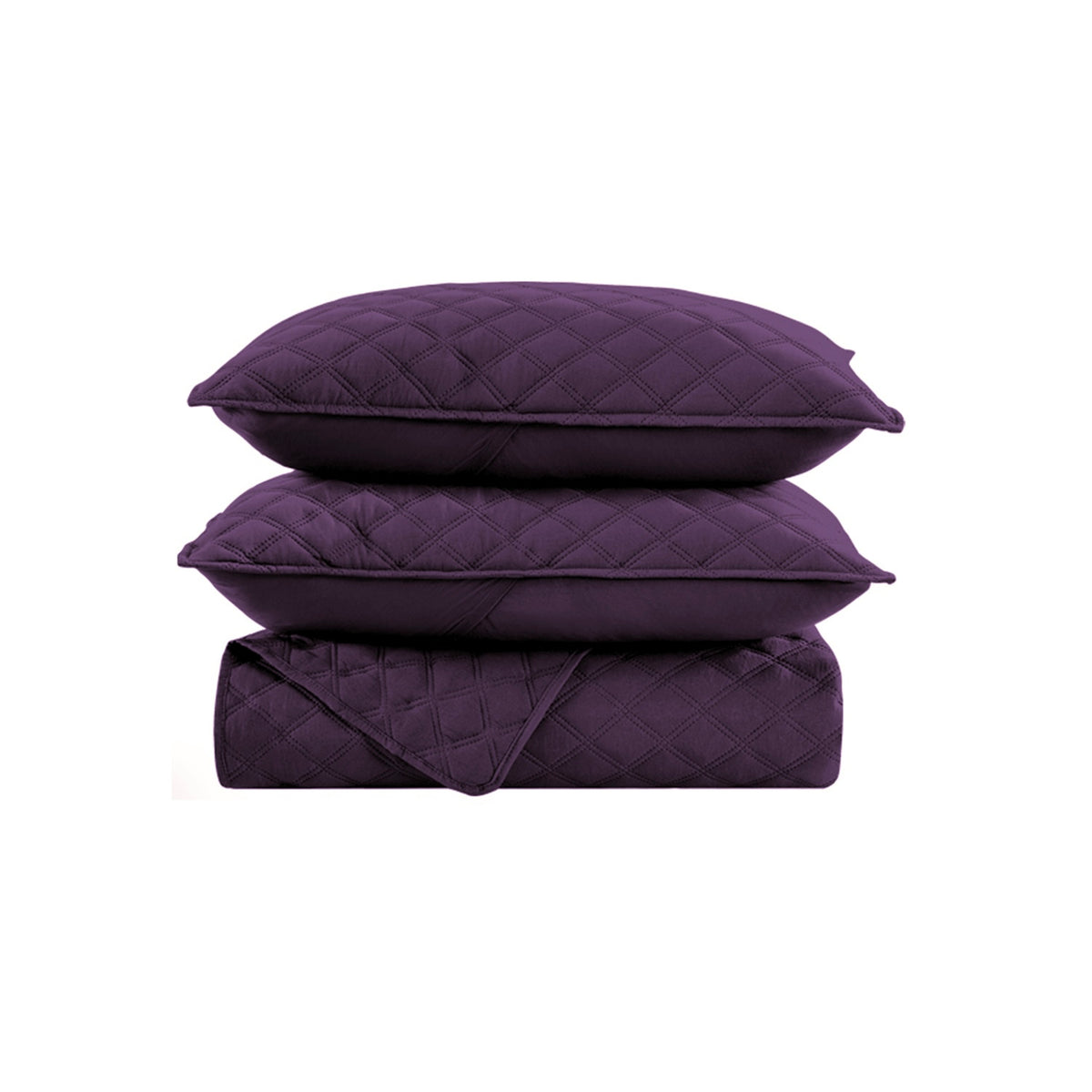 PLUM QUILTED BEDSPREAD SET – the trendy homes pk